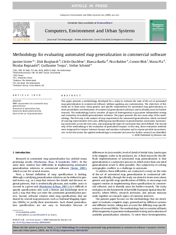 (PDF) Methodology for evaluating automated map generalization in commercial software