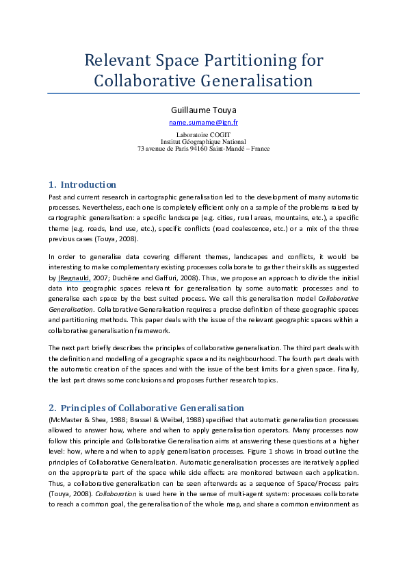 (PDF) Relevant Space Partitioning for Collaborative Generalisation