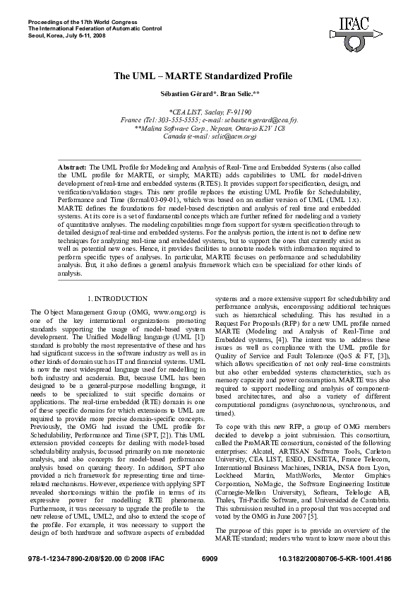 Pdf The Uml Marte Standardized Profile