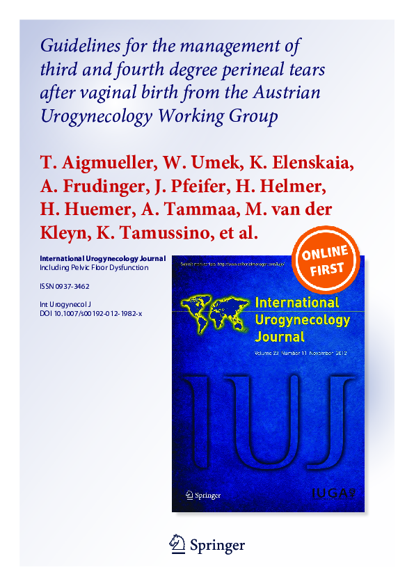 (PDF) Guidelines for the management of third and fourth degree perineal ...