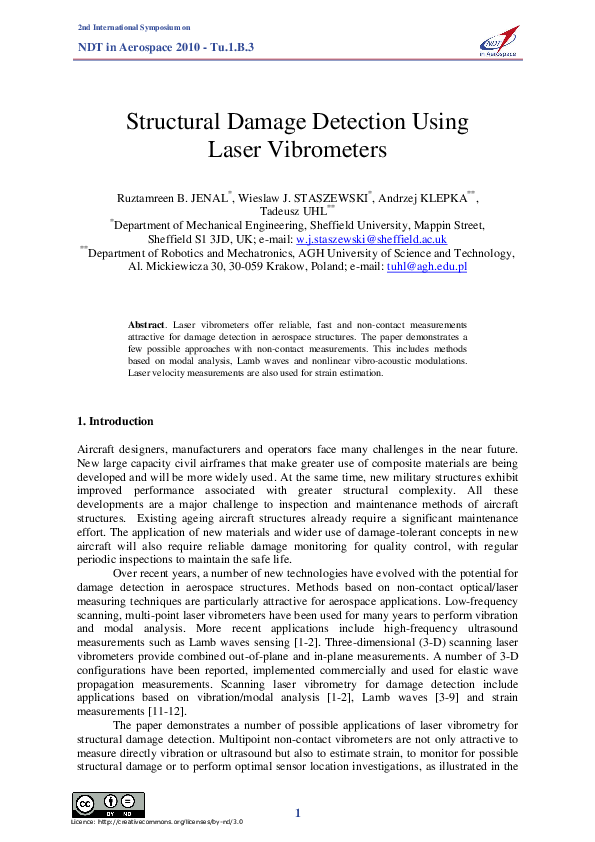 (PDF) Structural Damage Detection Using Laser Vibrometers | Ruztamreen ... (PDF) Structural Damage Detection Using Laser Vibrometers | Ruztamreen ...