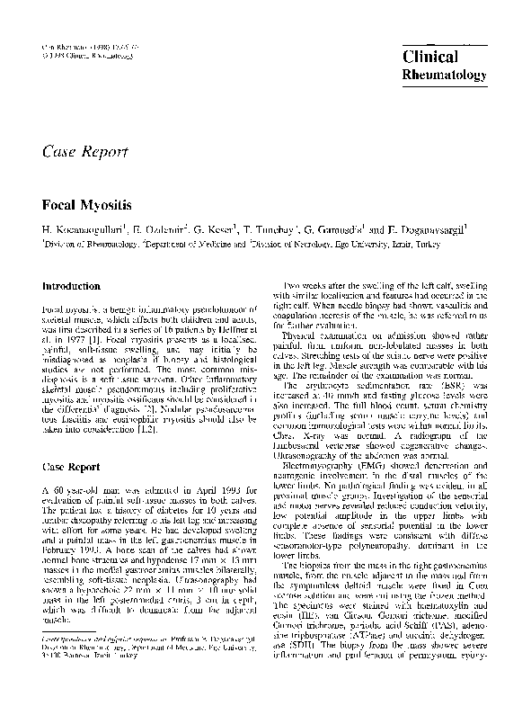 (PDF) Focal myositis