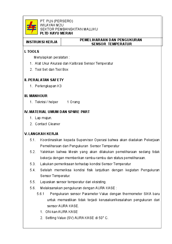 (DOC) IK 28 Pemeliharaan dan pengukuran tahanan isolasi trafo