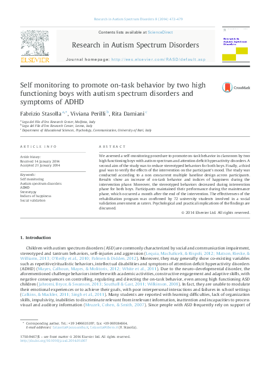 (PDF) Self monitoring to promote on-task behavior by two high ...