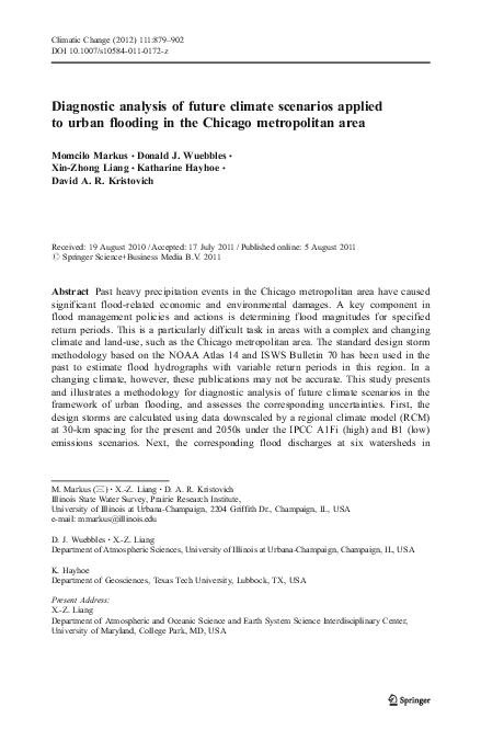 (PDF) Diagnostic analysis of future climate scenarios applied to urban ...