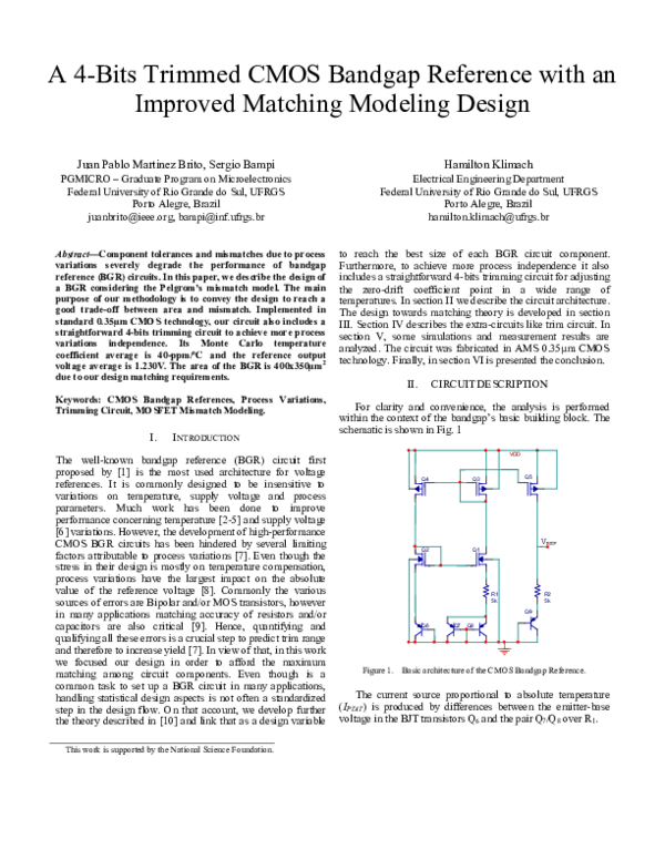 (PDF) A 4-Bits Trimmed CMOS Bandgap Reference with an Improved Matching ...