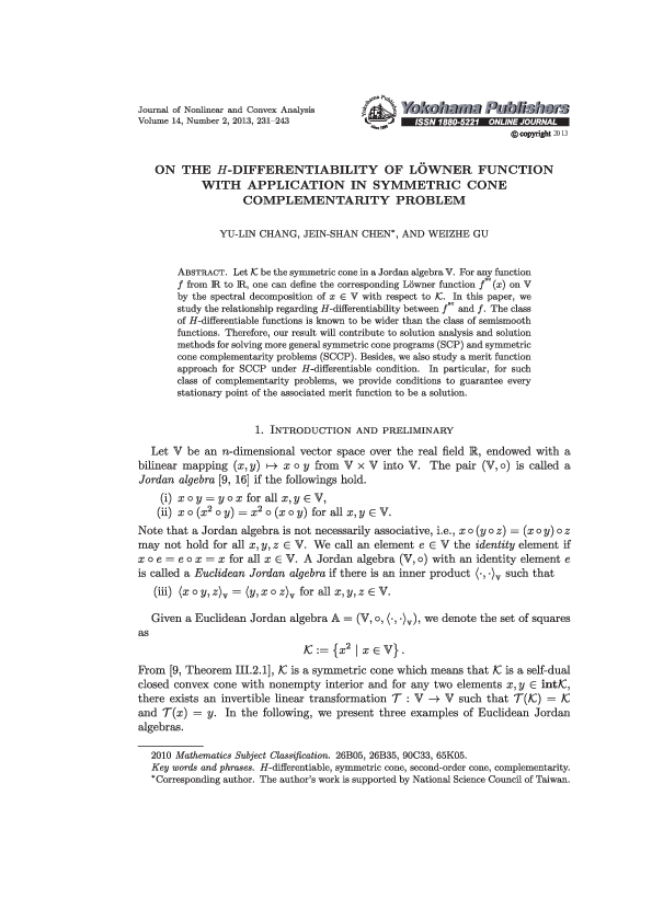 (PDF) On the H-differentiability of Löwner function with application in symmetric cone ...