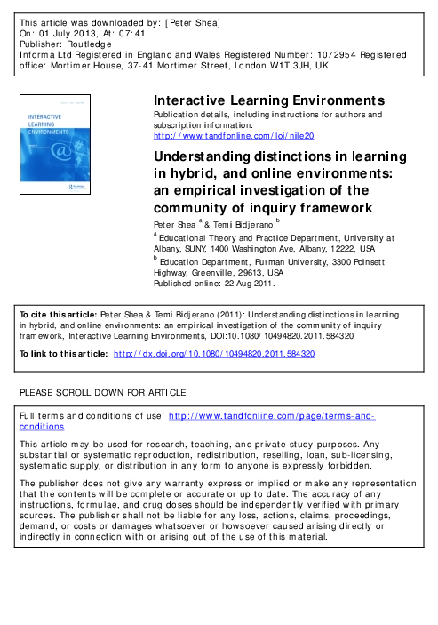 (PDF) Interactive Learning Environments Understanding distinctions in ...