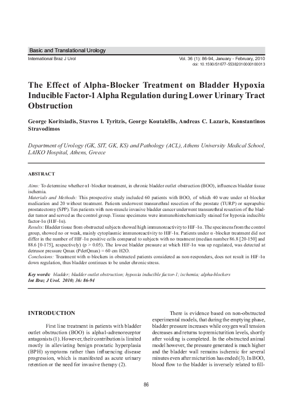 (PDF) The effect of alpha-blocker treatment on bladder hypoxia ...