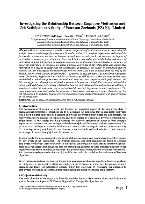 (PDF) Investigating the Relationship Between Employee Motivation and ...