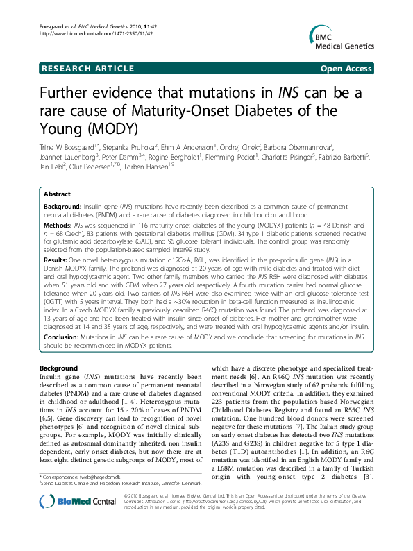 (PDF) Further evidence that mutations in INS can be a rare cause of ...