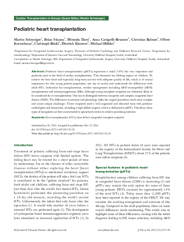 (PDF) Heart transplantation in the young and elderly | Jonah Odim ...