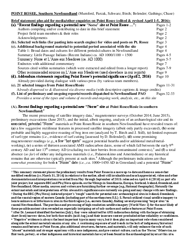 (PDF) (Project team) "Recent findings regarding a potential new “Norse ...