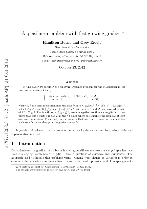 (PDF) A quasilinear problem with fast growing gradient