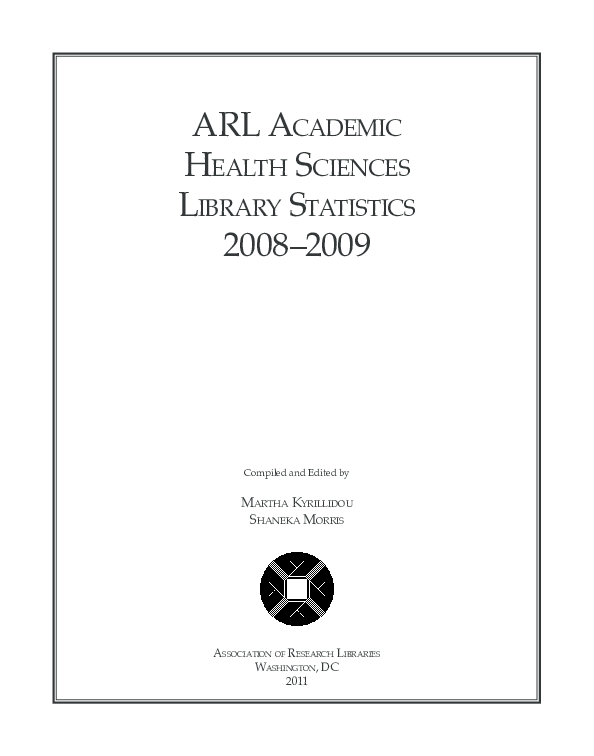 (PDF) ARL Academic Health Sciences Library Statistics 2002-03