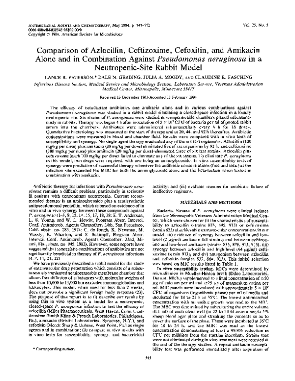 (PDF) Comparison of azlocillin, ceftizoxime, cefoxitin, and amikacin ...