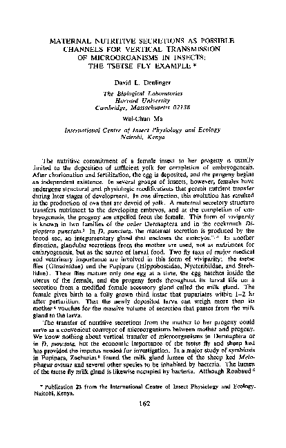 (PDF) Maternal Nutritive Secretions as Possible Channels for Vertical ...