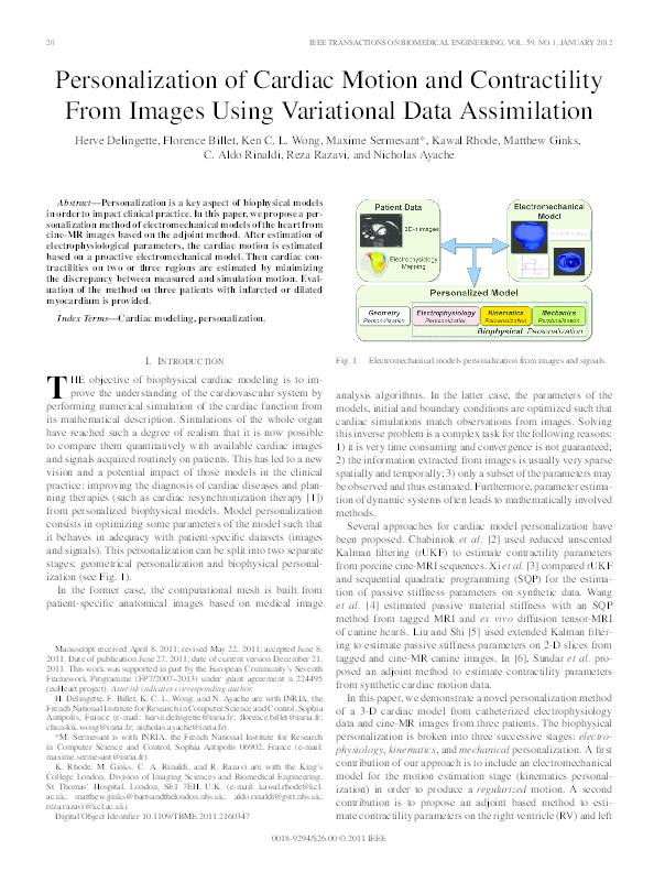 (PDF) Personalization of Cardiac Motion and Contractility From Images Using Variational Data ...