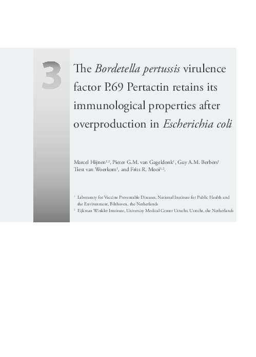 (PDF) The Bordetella pertussis virulence factor P.69 pertactin retains ...