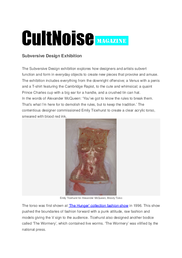 (DOC) Subversive Design Exhibition