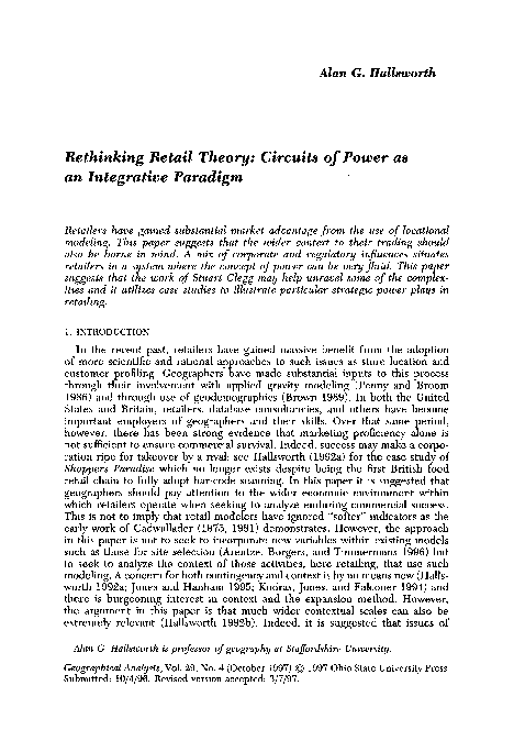 (PDF) Rethinking Retail Theory: Circuits of Power as an Integrative ...