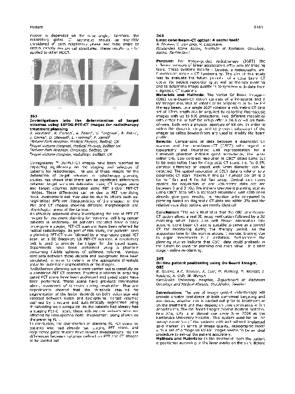 (PDF) 365 On-line patient positioning using On-Board Imager, OBI