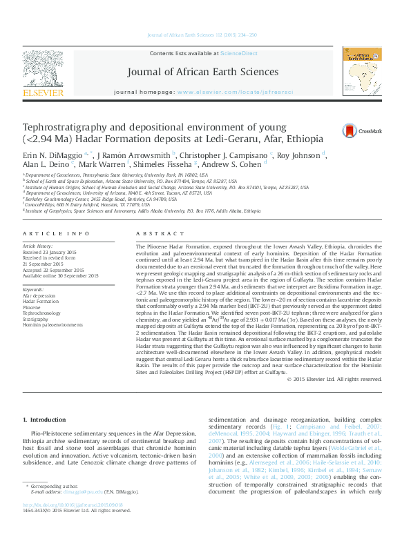 (PDF) Tephrostratigraphy and depositional environment of young