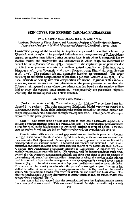 (PDF) Skin cover for exposed cardiac pacemakers