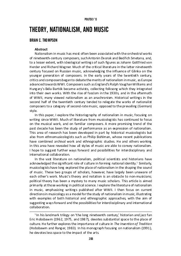 (PDF) "Theory, Nationalism, and Music"