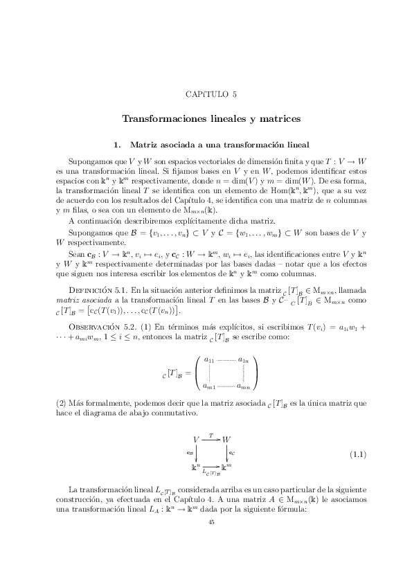 (PDF) Transformaciones lineales y matrices