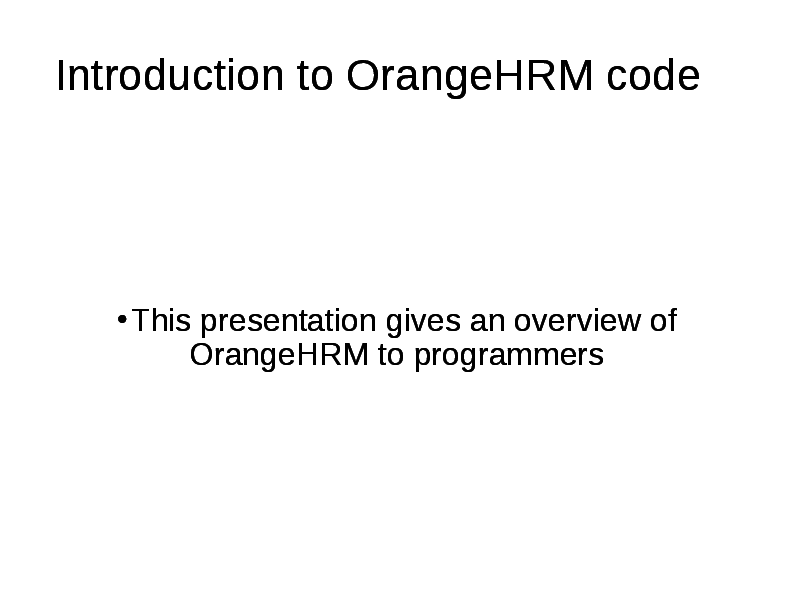 (PDF) Introduction to OrangeHRM code