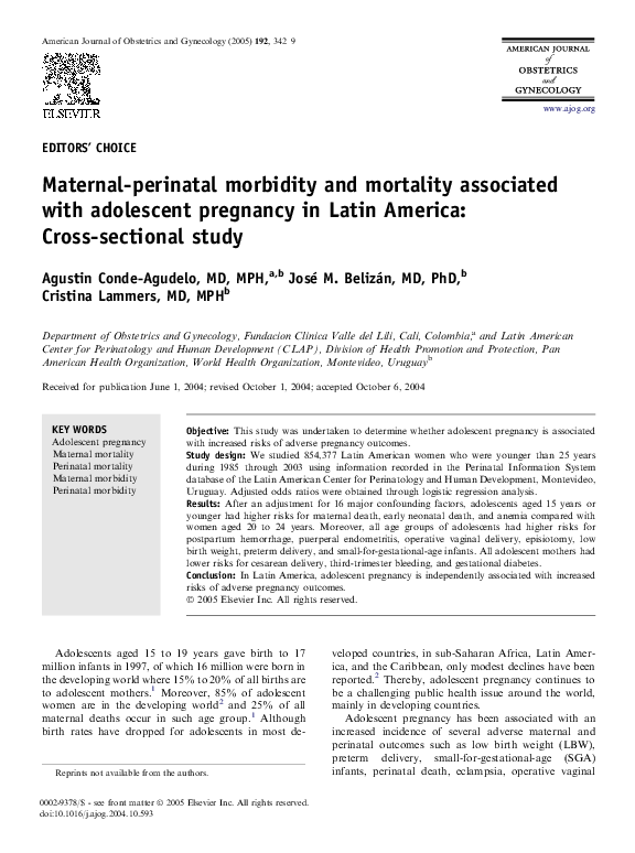 (PDF) Maternal-perinatal morbidity and mortality associated with ...