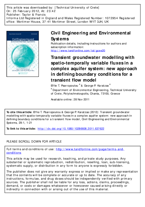 Pdf Transient Groundwater Modelling With Spatio Temporally Variable