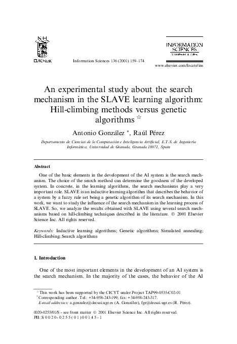 (PDF) An experimental study about the search mechanism in the SLAVE ...