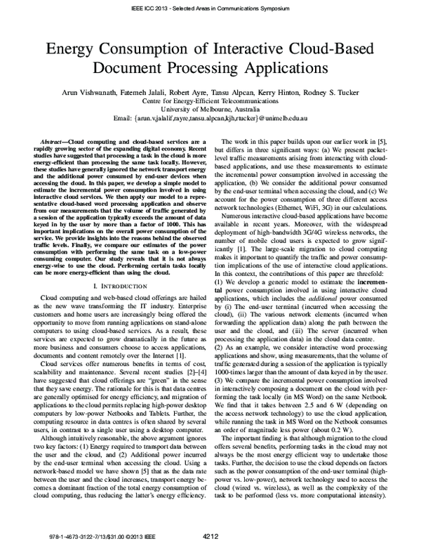 (PDF) Energy Consumption of Interactive Cloud-Based Document Processing Applications