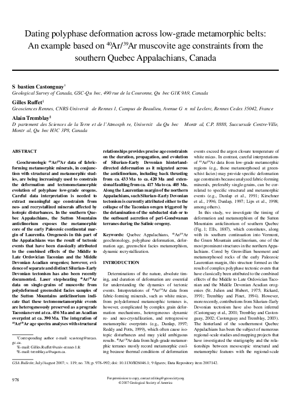 (PDF) Dating polyphase deformation across low-grade metamorphic belts ...