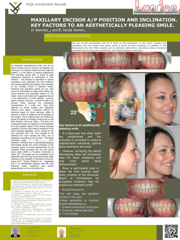 (PDF) Maxillary Incisor A/P Position and Inclination. Key Factors to an ...
