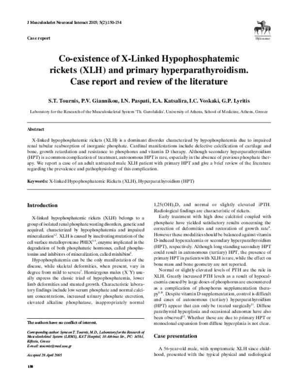 (PDF) Co-existence of X-linked hypophosphatemic rickets (XLH) and ...