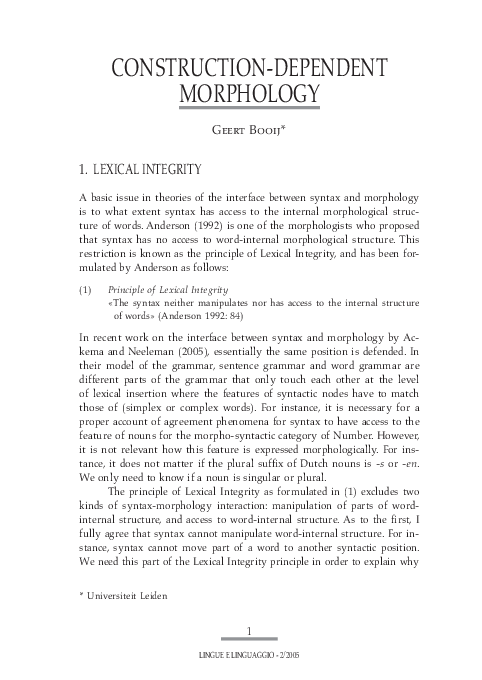 (PDF) Construction-dependent morphology