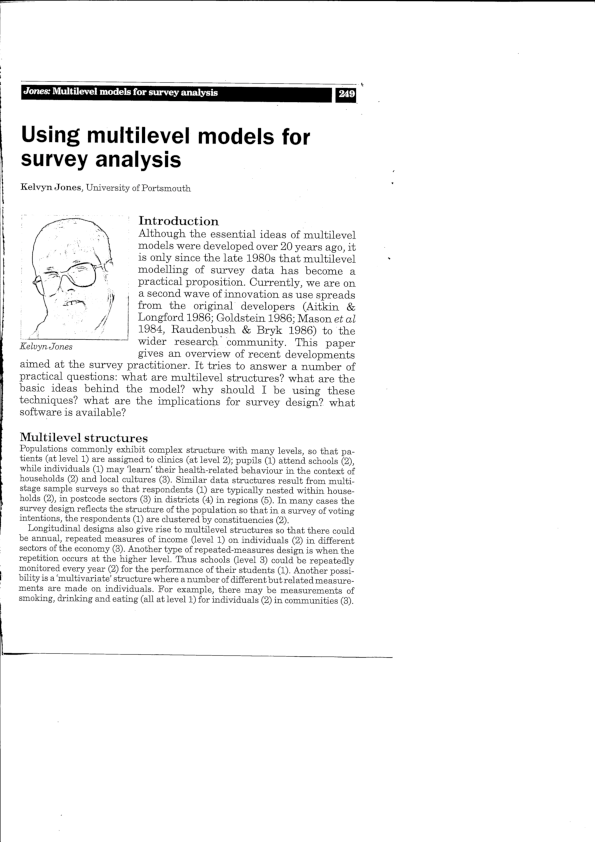 (PDF) Using multilevel models for survey analysis