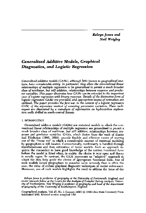 (PDF) Generalized Additive Models, Graphical Diagnostics, and Logistic ...