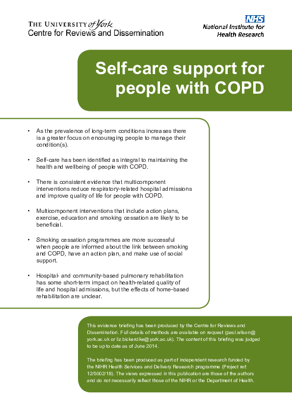 (PDF) Self-care support for people with COPD