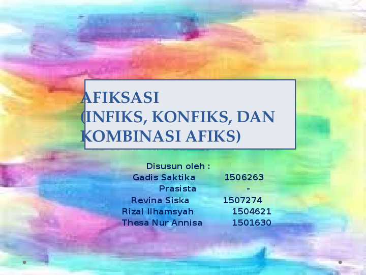 (PPT) AFIKSASI (INFIKS, KONFIKS & KOMBINASI AFIKS)