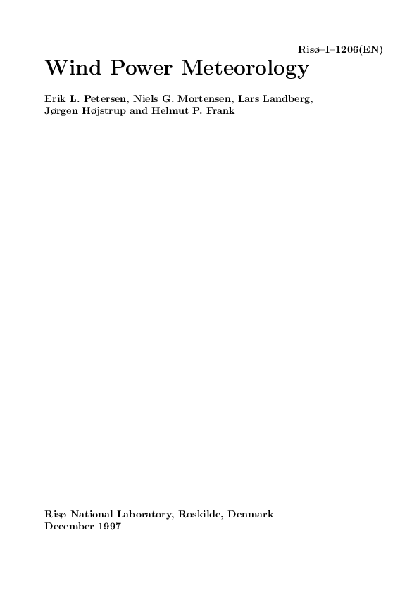 (PDF) Wind Power Meteorology
