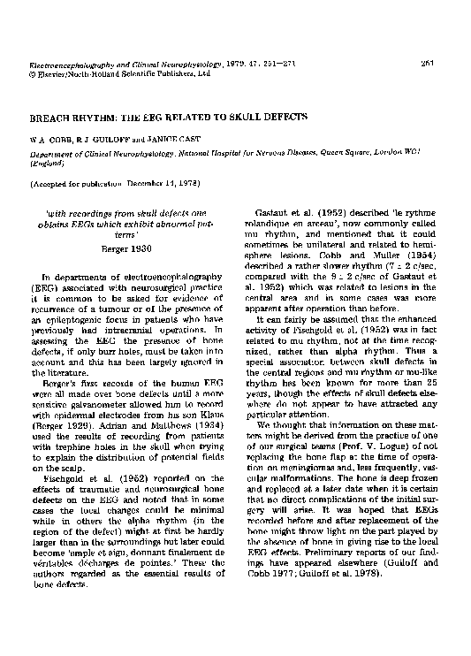 (PDF) Breach rhythm: the EEG related to skull defects