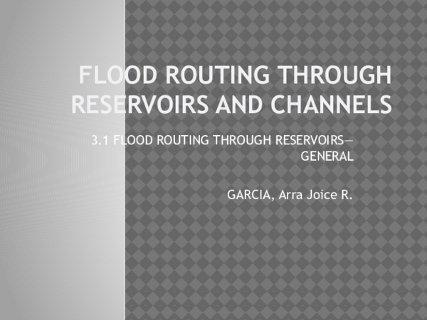 (PPT) FINAL Flood Routing through Reservoirs and Channels