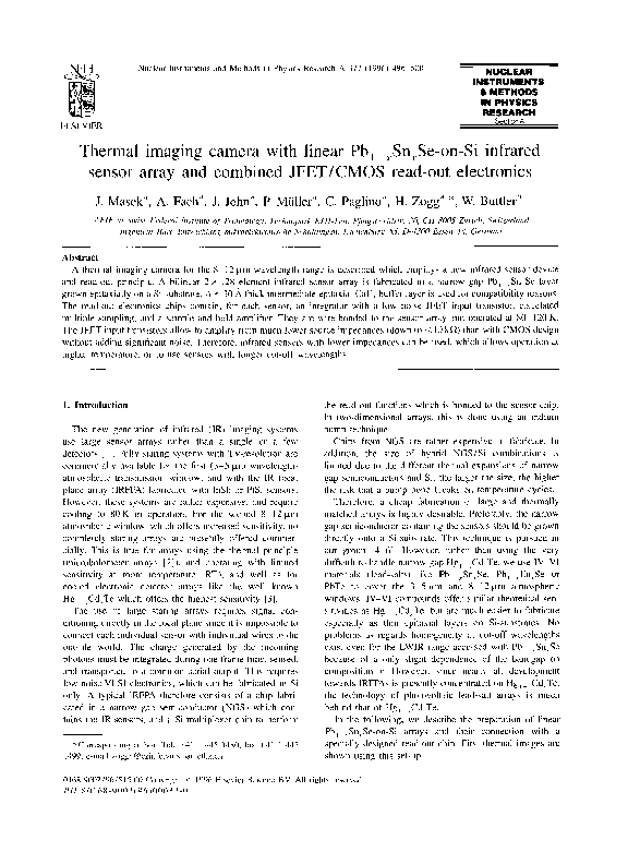 (PDF) Thermal imaging camera with linear Pb1−xSnxSe-on-Si infrared sensor array and combined ...