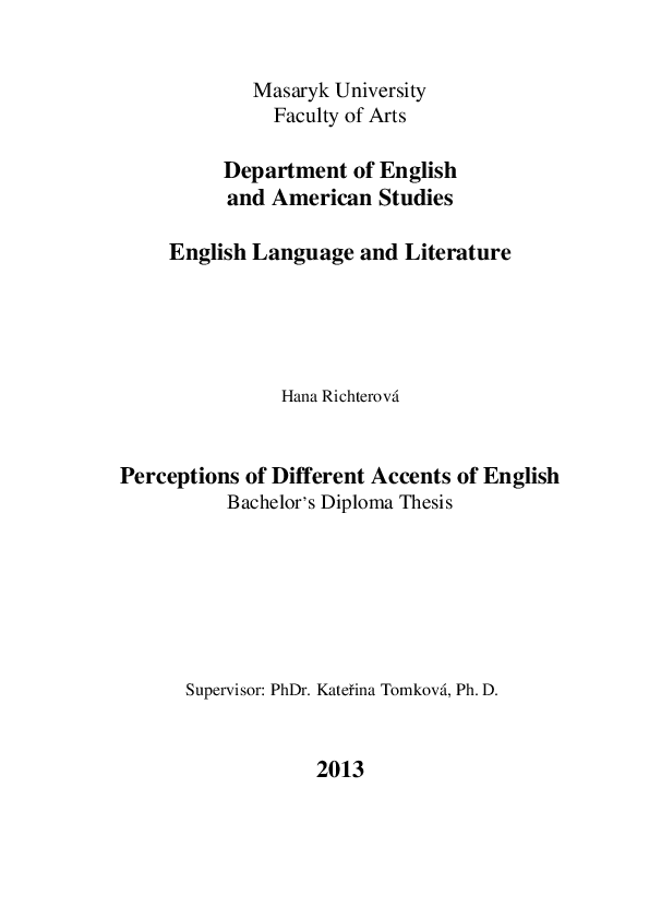(PDF) English Language and Literature Perceptions of Different Accents ...