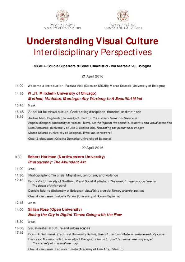 Understanding Visual Culture. Interdisciplinary Perspectives