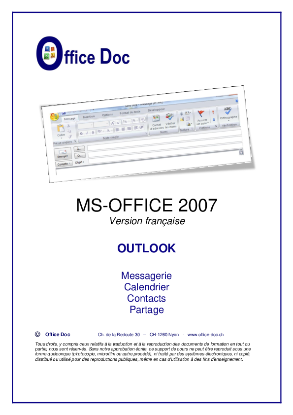 cours de outlook 2007 pdf